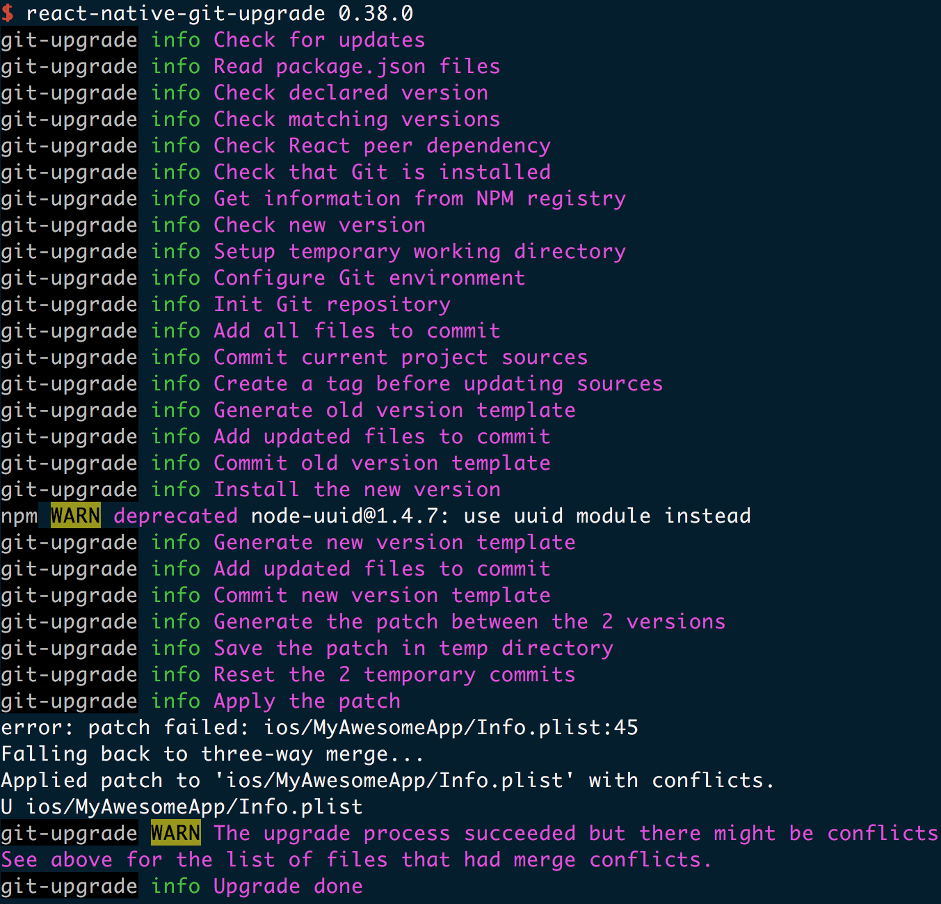 Easier Upgrades Thanks To Git · React Native